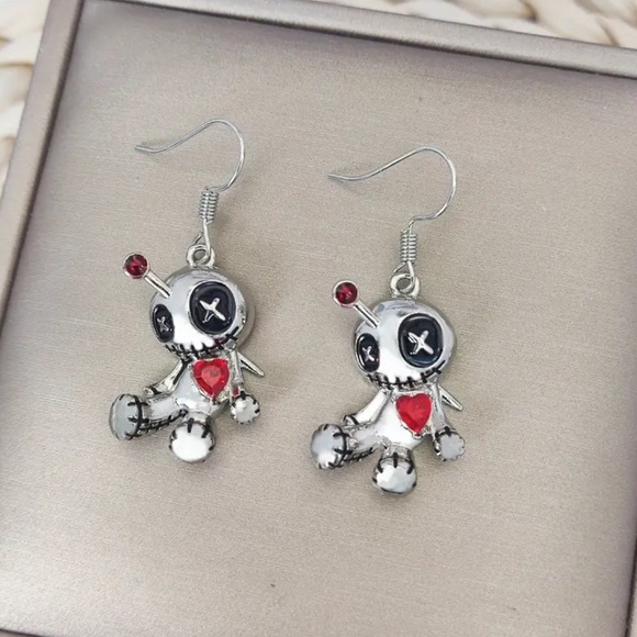 Jewelry | Voodoo Doll Red Heart Pendant Earrings | Poshmark